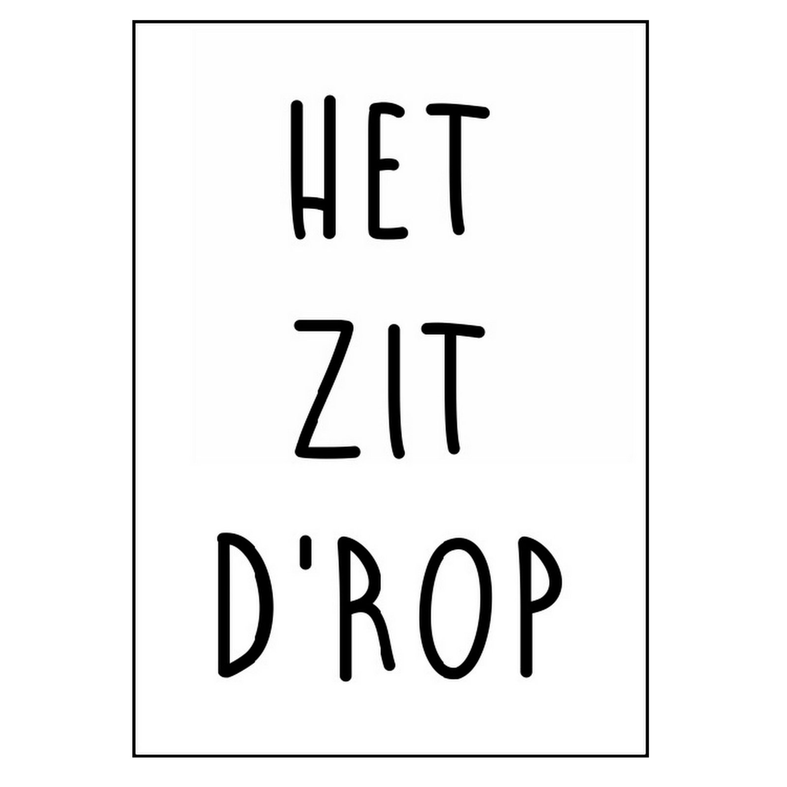 Mini Kaartje “Het zit D’rop” - kinderkadoshop