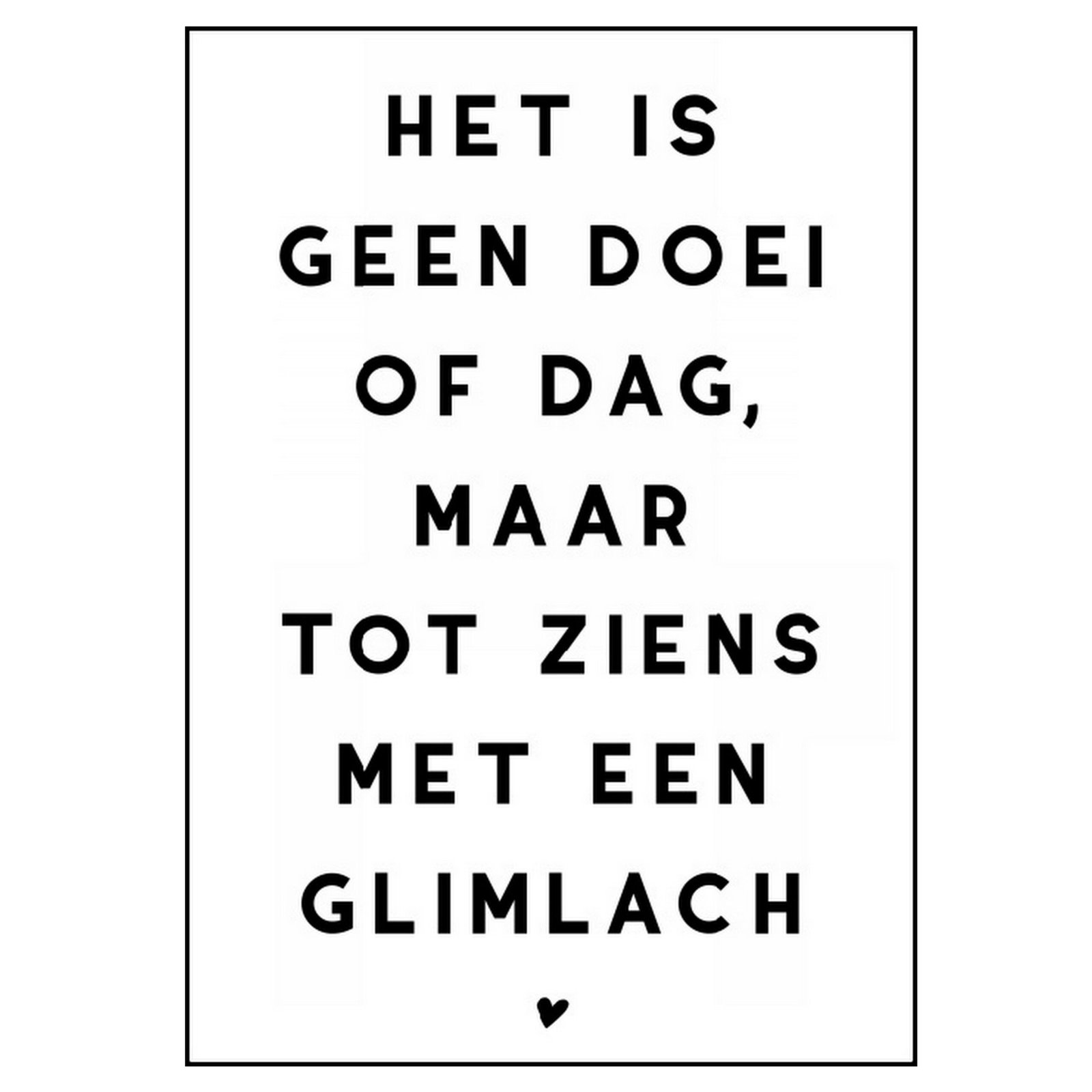 Kaart Geen Doei Of Dag